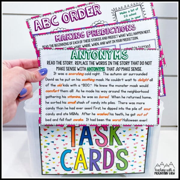 A NEW Task Card Storage Idea and Early Finisher Activities - Teaching ...