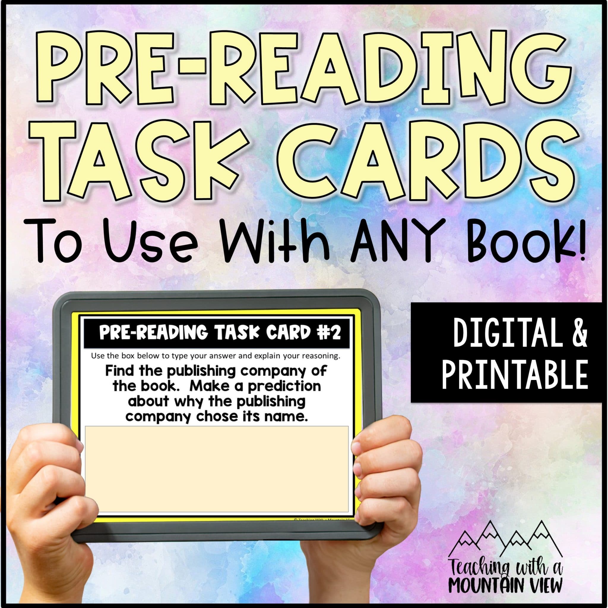 Pre-Reading Task Cards - Teaching with a Mountain View