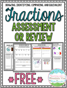 Fractions Assessment Printables Freebie - Teaching with a Mountain View