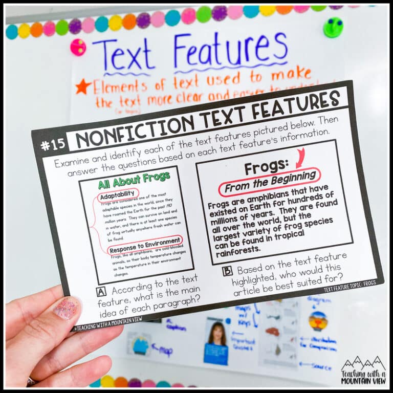 Analyzing Text Features in Upper Elementary - Teaching with a Mountain View