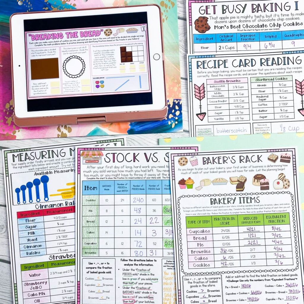 Fractions Math Project | 5th Grade Fraction Skills Real-World ...
