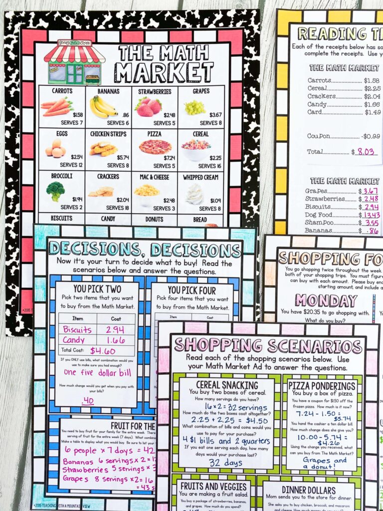 Adding and Subtracting Decimals Math Project - Teaching with a Mountain View