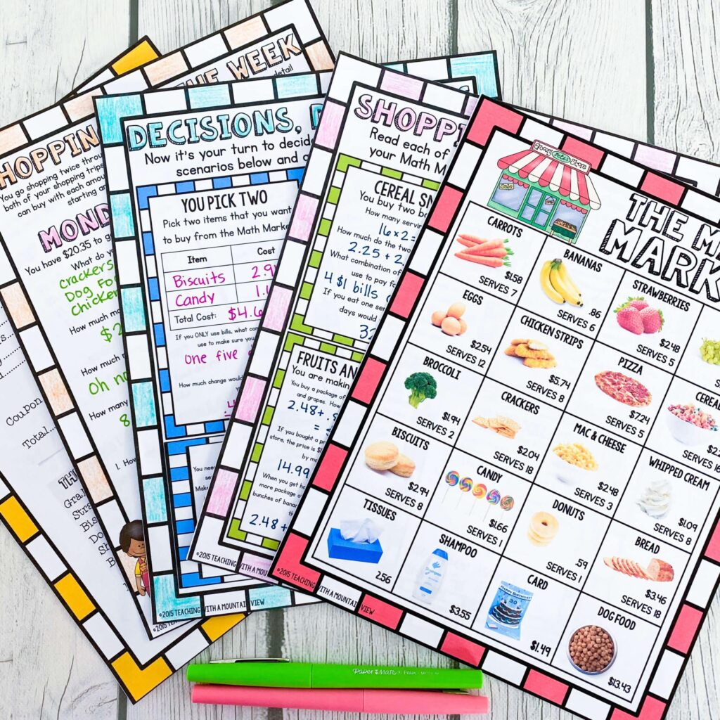 Adding and Subtracting Decimals Math Project - Teaching with a Mountain ...