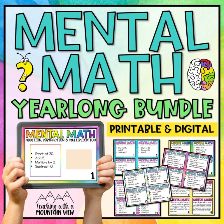 Mental Math Task Cards - Teaching with a Mountain View