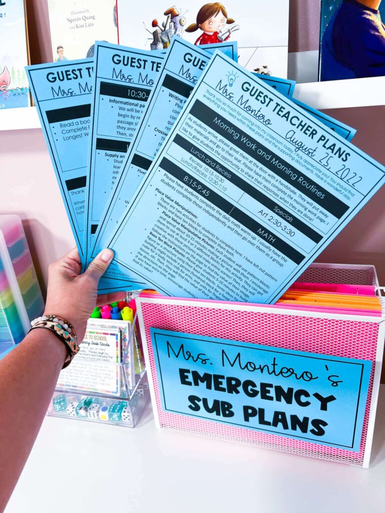 Sub Plans | Substitute Teacher Binder | Emergency Substitute Plans ...