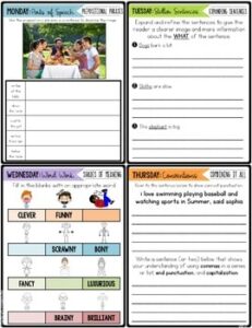 Language Skill of the Day Weekly Journal for Spiral Review - Teaching ...