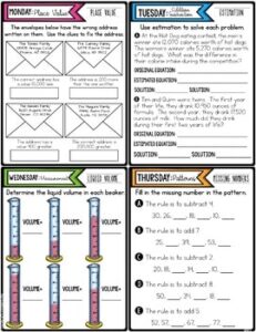 4th Grade Spiral Math Review | Math Skill of the Day - Teaching with a ...