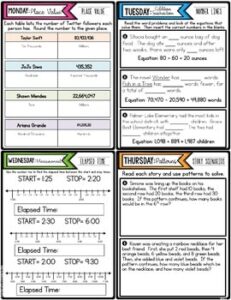4th Grade Spiral Math Review | Math Skill of the Day - Teaching with a ...