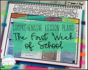 My First Week of School Plans - Teaching with a Mountain View