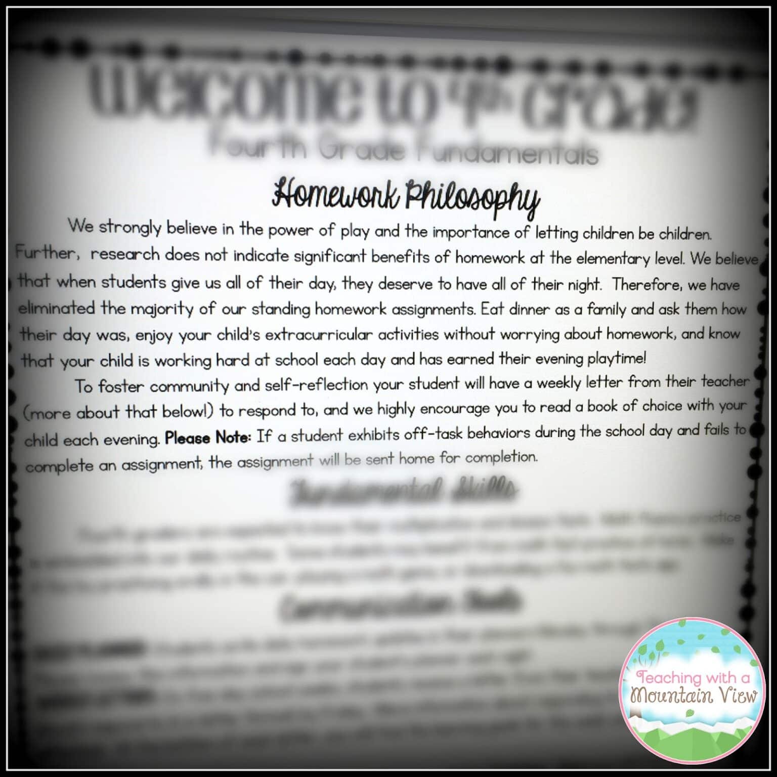 No Homework Policy: One Year Later - Teaching with a Mountain View