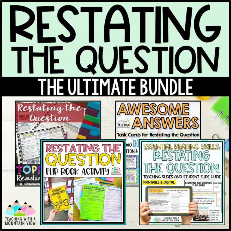 Restating the Question Activities and Lessons BUNDLE - Teaching with a ...