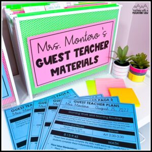 Emergency Sub Plans and Guest Teacher Tips - Teaching with a Mountain View