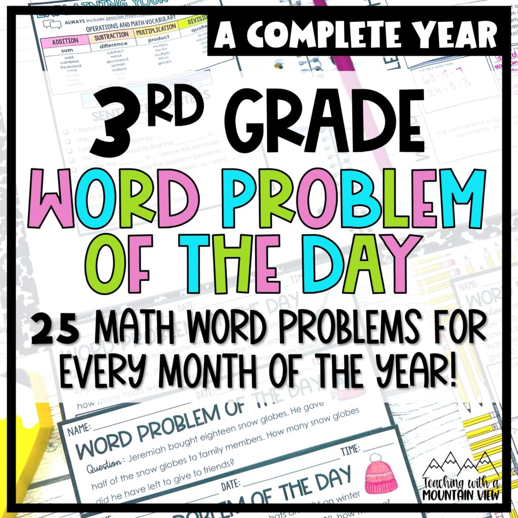 3rd Grade Math Word Problem of the Day | Bundle - Teaching with a ...