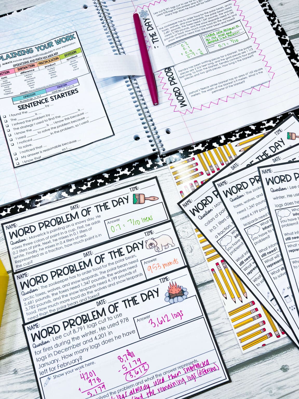 4th Grade Math Word Problem of the Day | Bundle - Teaching with a ...