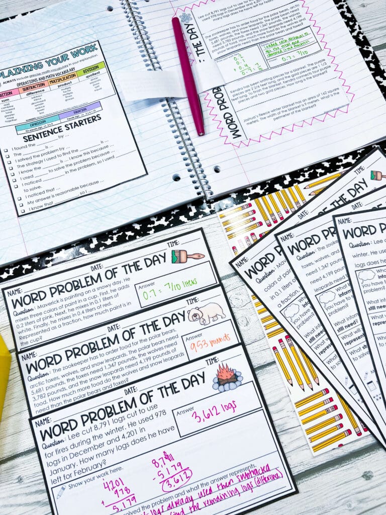 4th Grade Math Word Problem of the Day | Bundle - Teaching with a ...