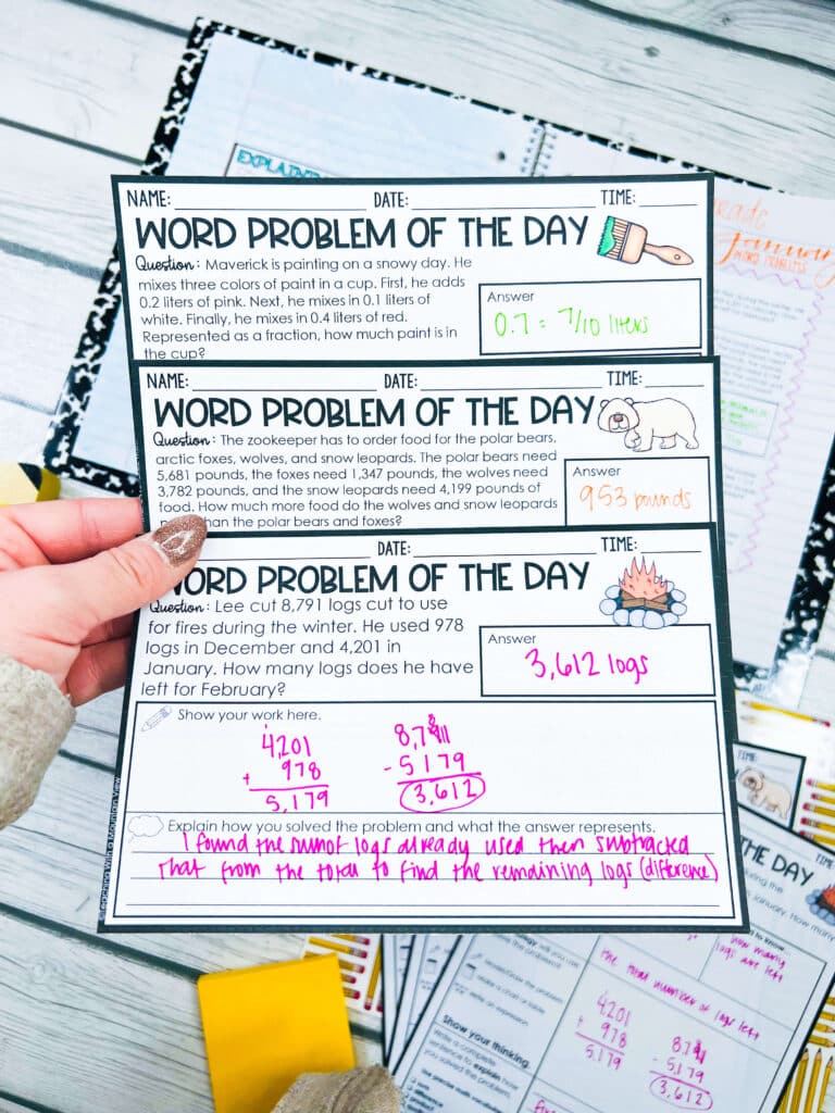4th Grade Math Word Problem of the Day | Bundle - Teaching with a ...