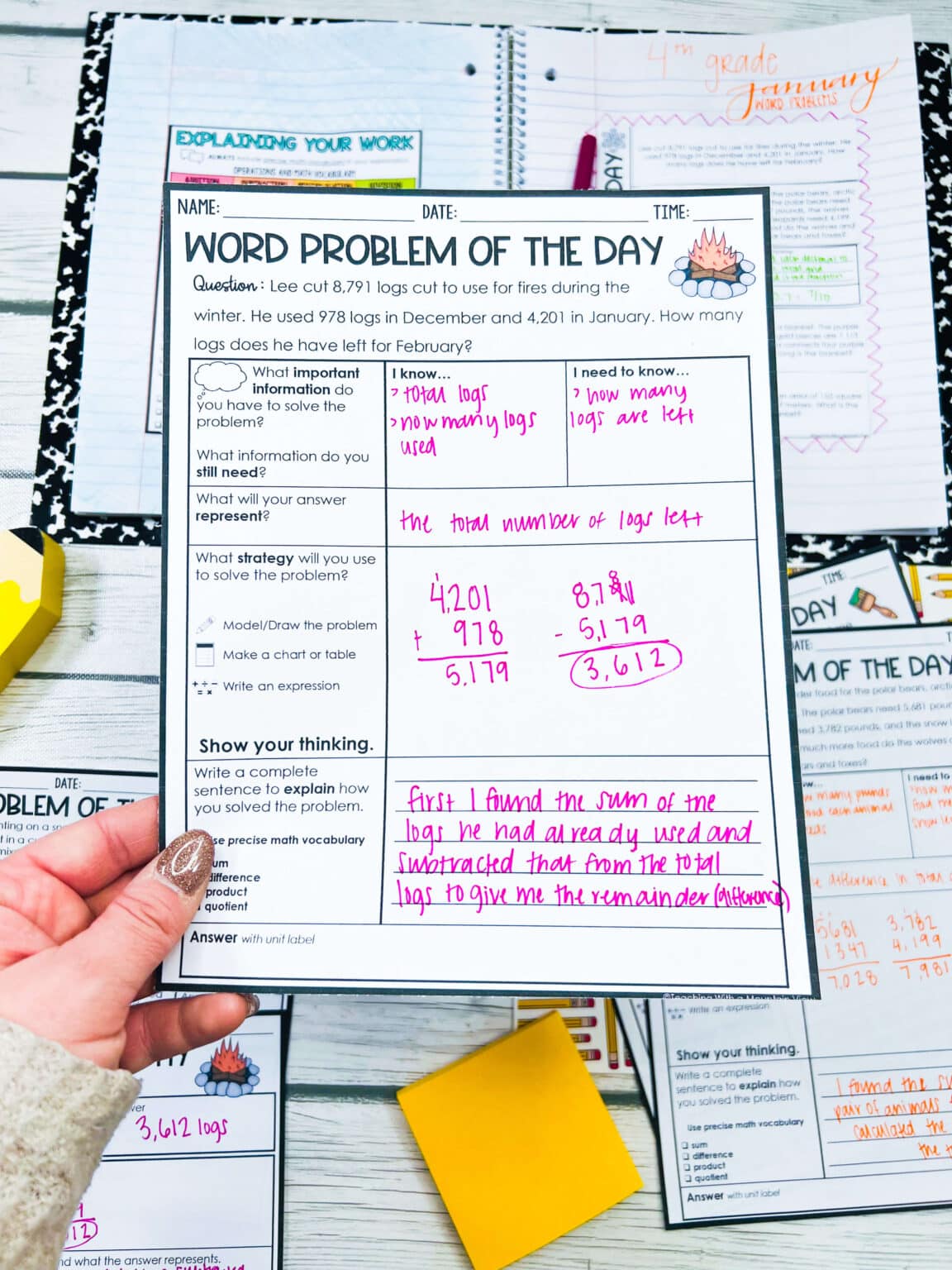 4th Grade Math Word Problem of the Day | Bundle - Teaching with a ...