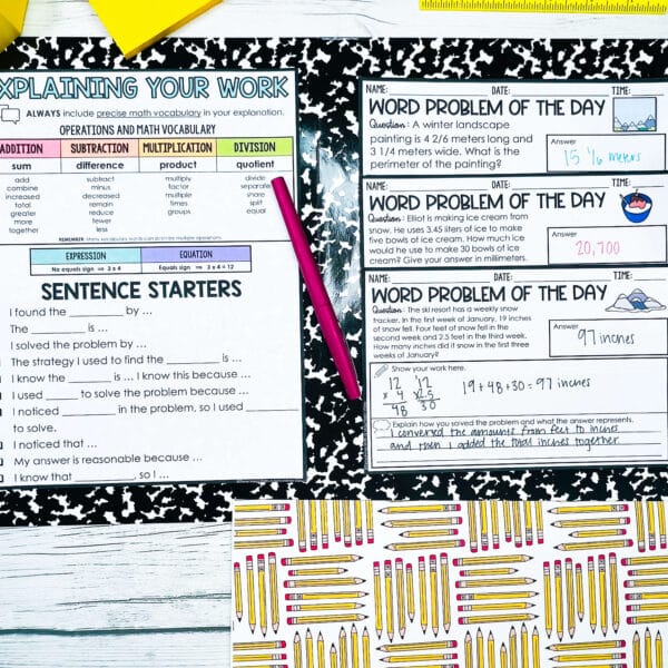3rd Grade Math Word Problem of the Day | Bundle - Teaching with a ...