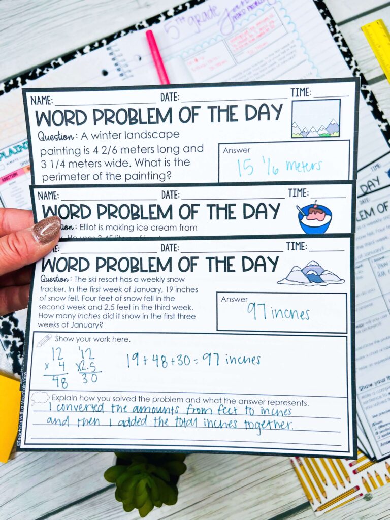 5th Grade Math Word Problem of the Day | Bundle - Teaching with a ...