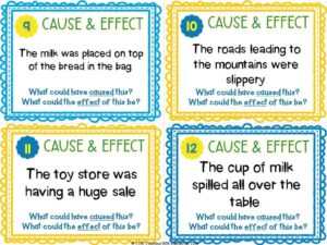 Cause and Effect Task Cards - Teaching with a Mountain View
