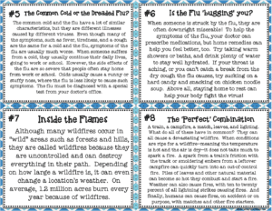 Informational Text Structures Task Cards | Text Structure Printables ...