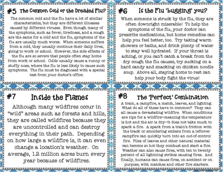 Informational Text Structures Task Cards | Text Structure Printables ...
