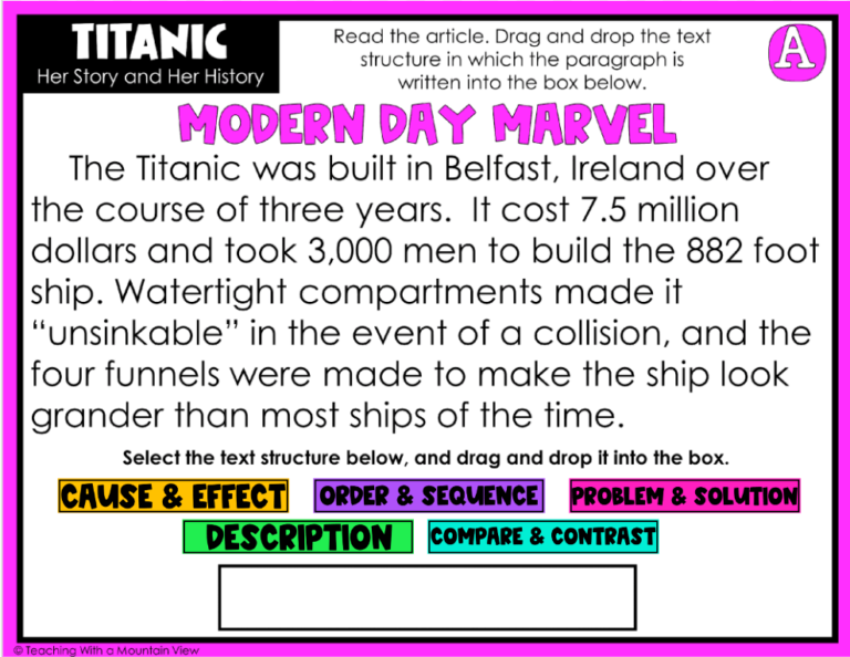 Informational Text Structures Task Cards | Text Structure Printables ...