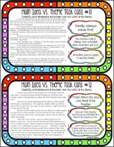 Main Idea vs. Theme | Task Cards - Teaching with a Mountain View