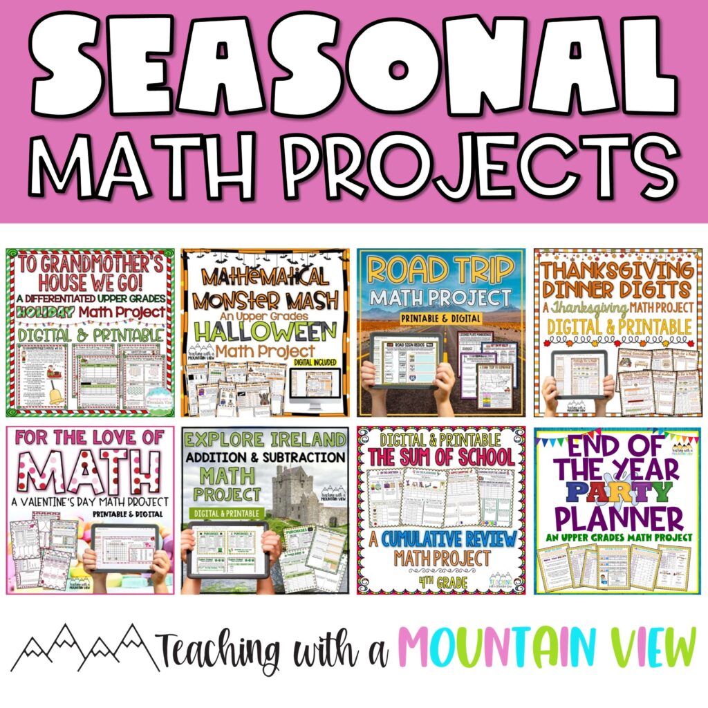 Seasonal Math Projects BUNDLE - Teaching with a Mountain View