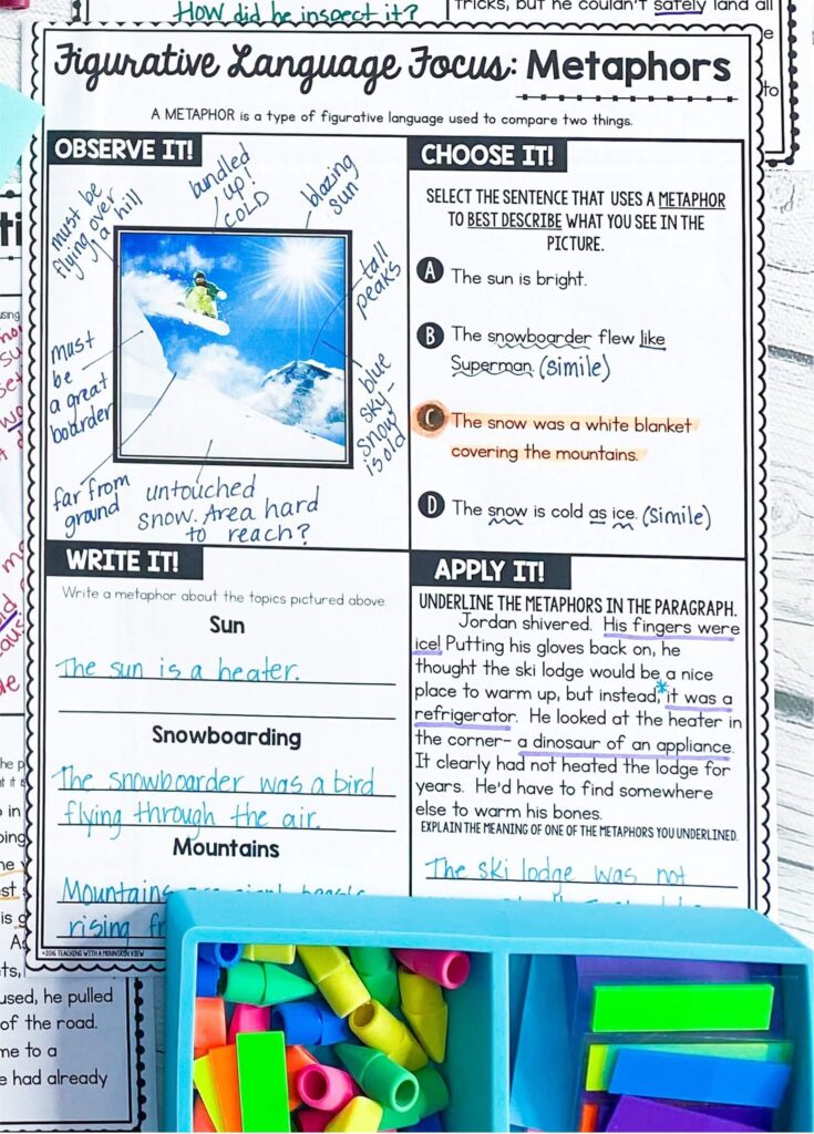 Using Pictures to Teach Figurative Language | Figurative Language ...