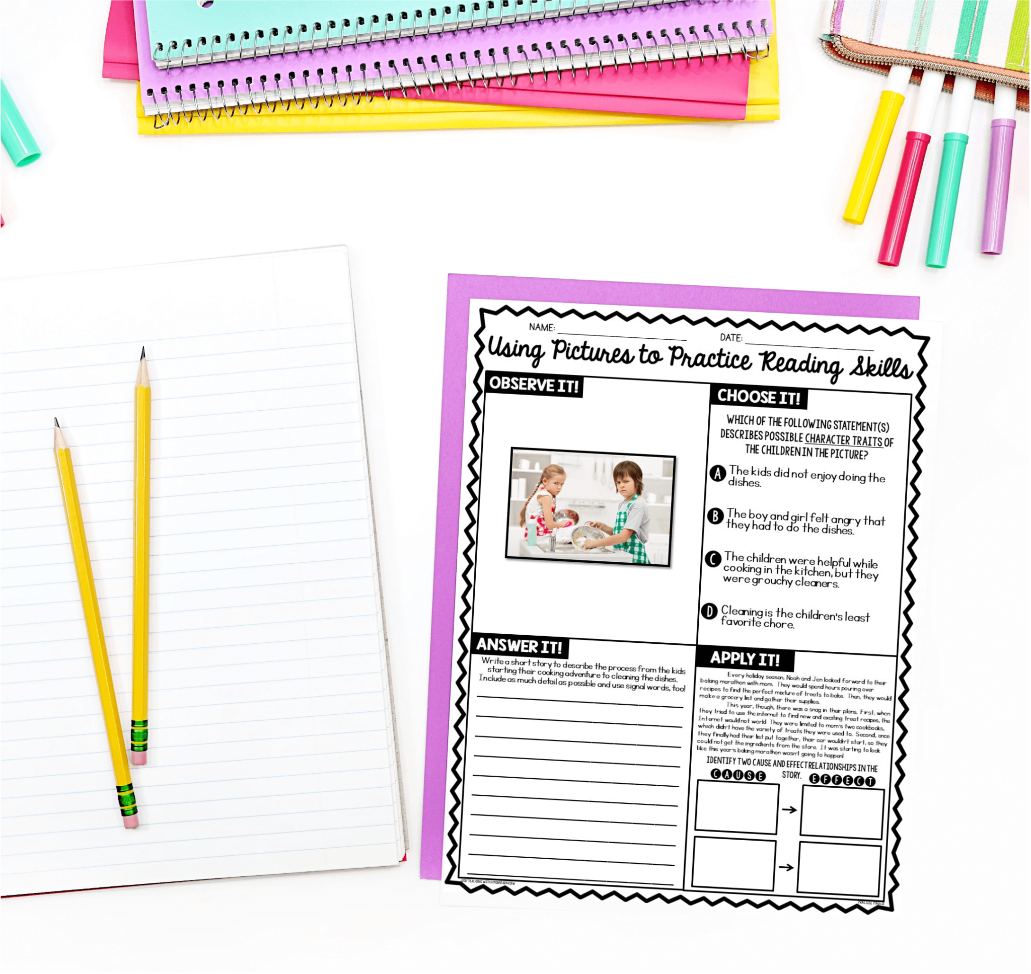Using Pictures to Review MIXED Reading Skills - Teaching with a ...