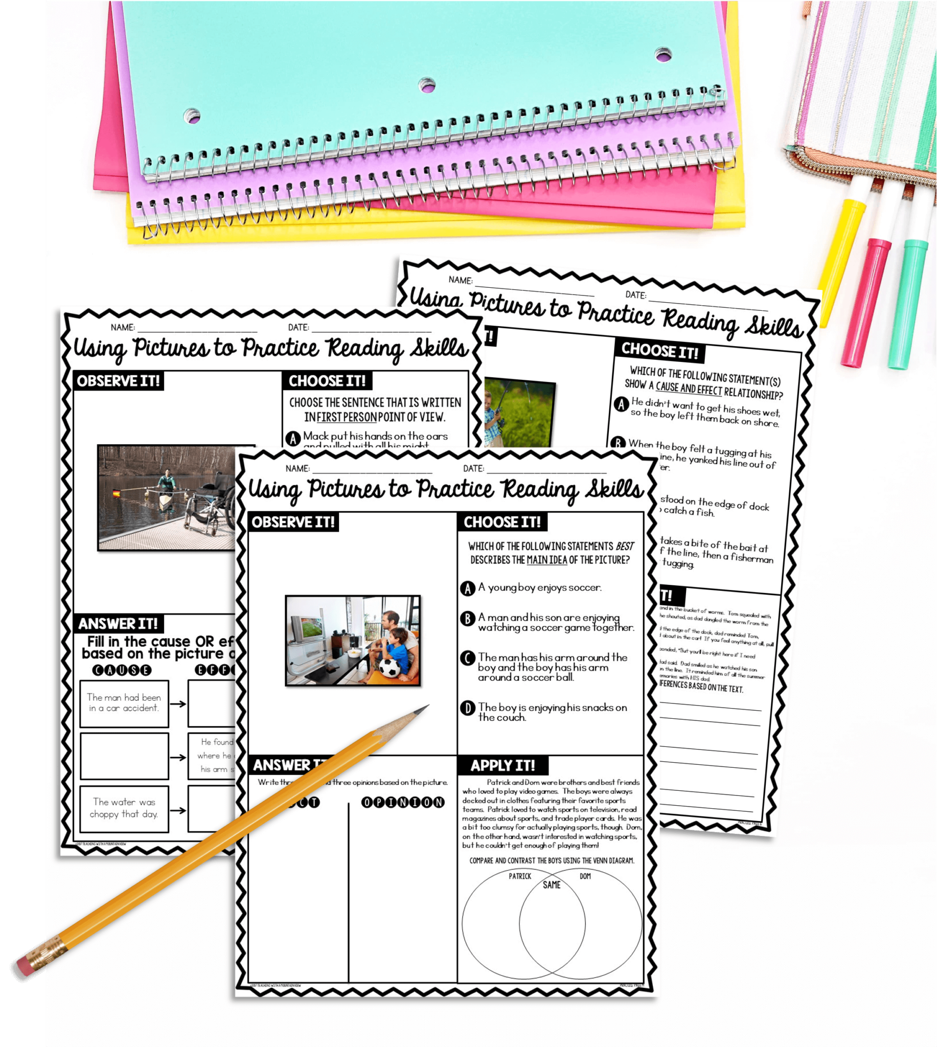 Using Pictures to Review MIXED Reading Skills - Teaching with a ...
