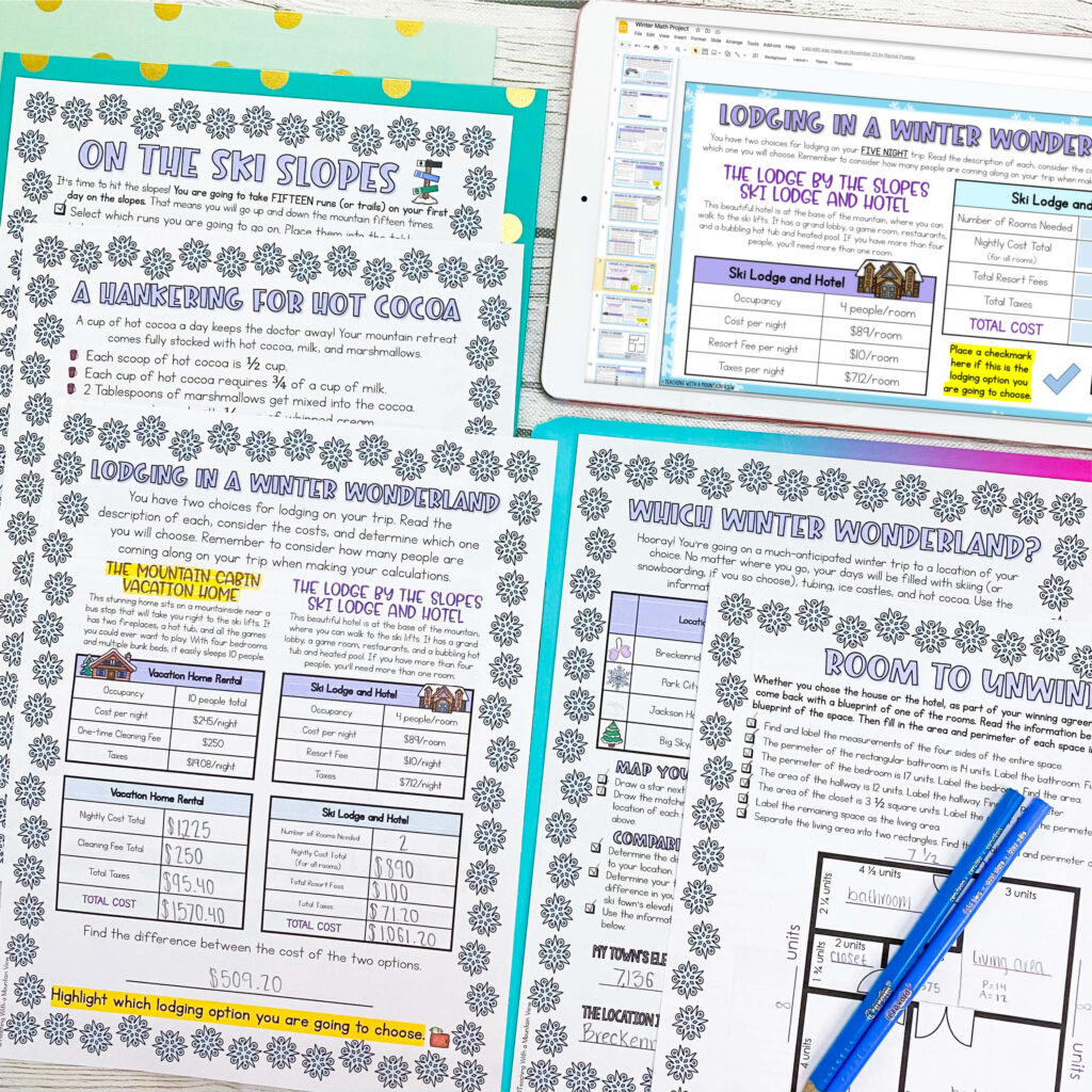 Winter Math projects - Teaching with a Mountain View