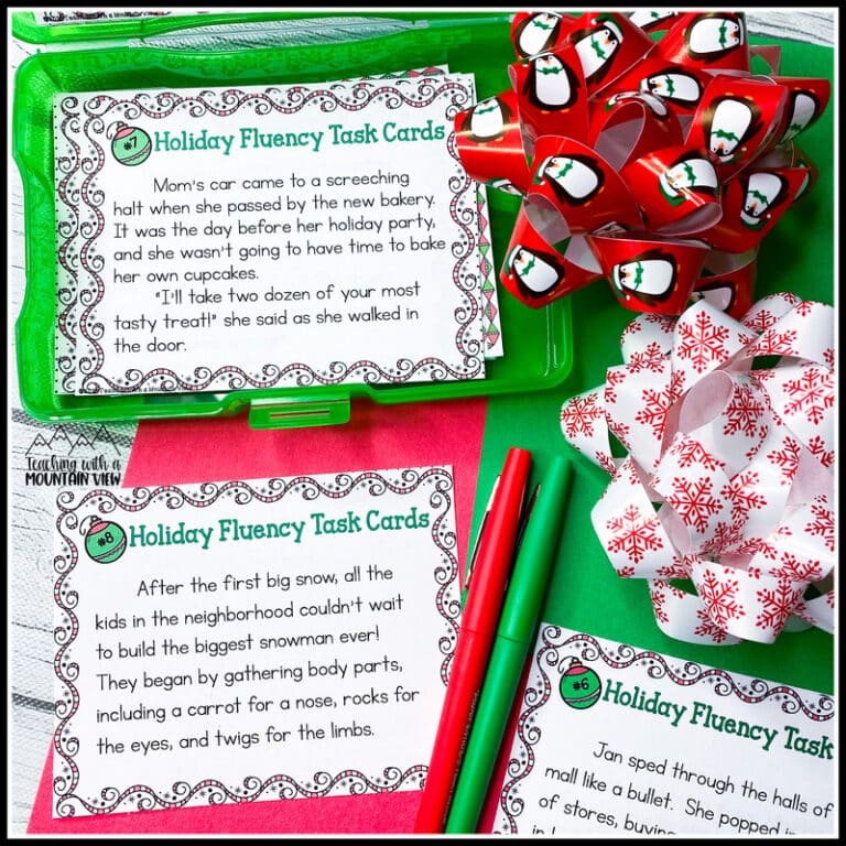 How To Use Fluency Task Cards - Teaching with a Mountain View