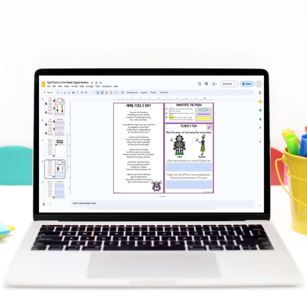 April Poem of the Week | Fluency and Comprehension - Teaching with a ...