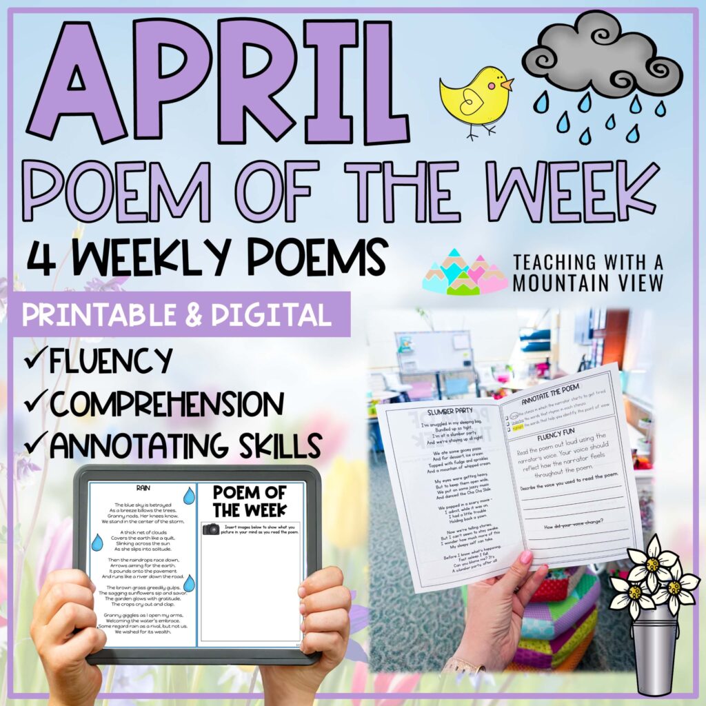 April Poem of the Week | Fluency and Comprehension - Teaching with a ...