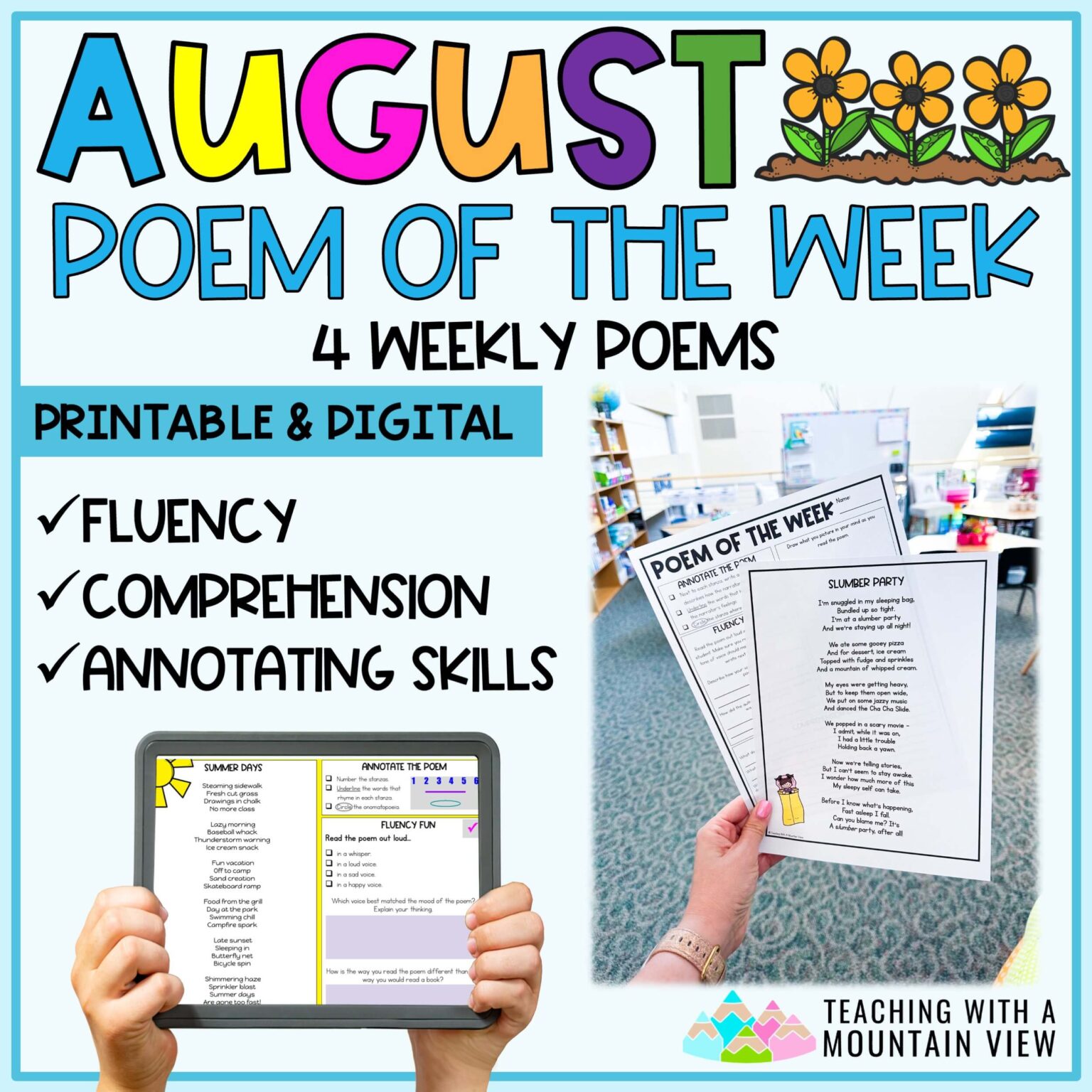 August Poem of the Week | Fluency and Comprehension - Teaching with a ...