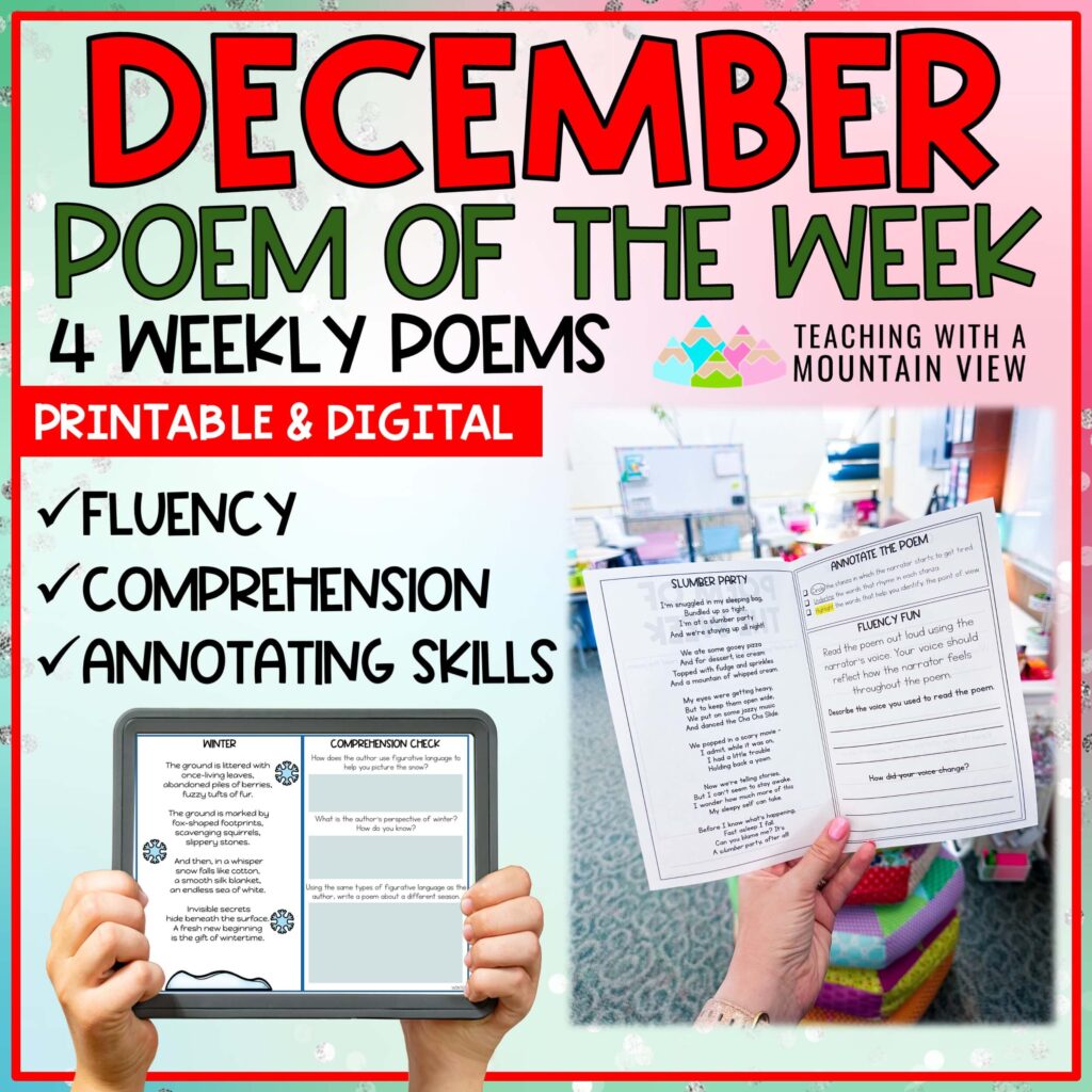 December Poem of the Week | Fluency and Comprehension - Teaching with a ...