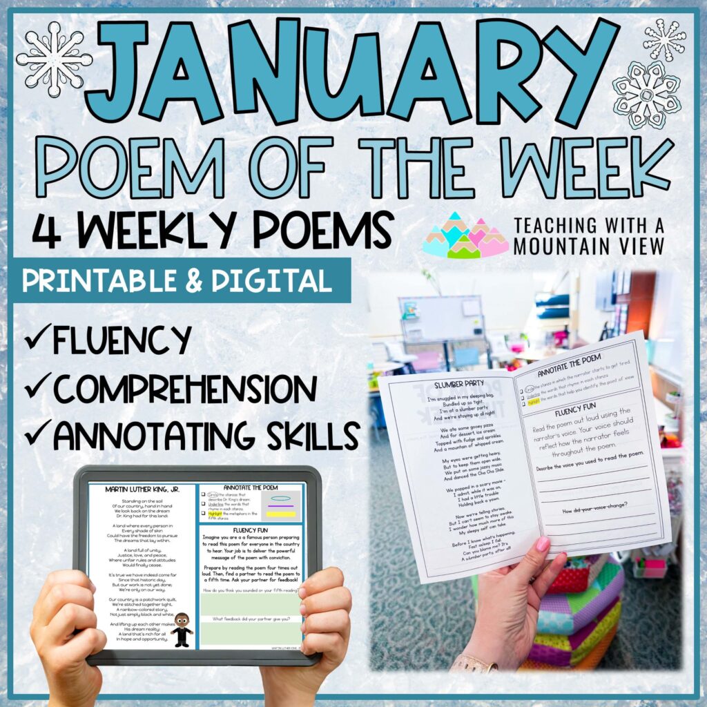 Poem of the Week Bundle | Fluency and Comprehension Using Poetry ...