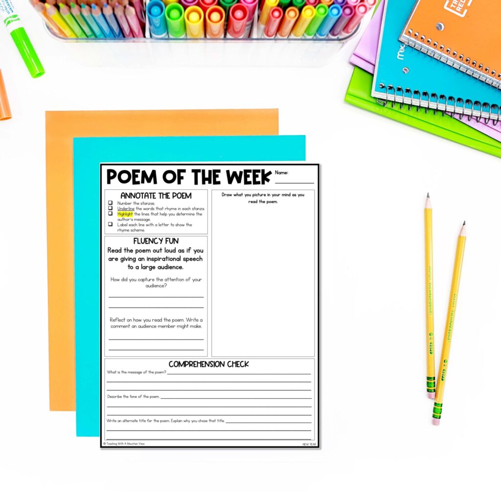 January Poem of the Week | Fluency and Comprehension - Teaching with a ...