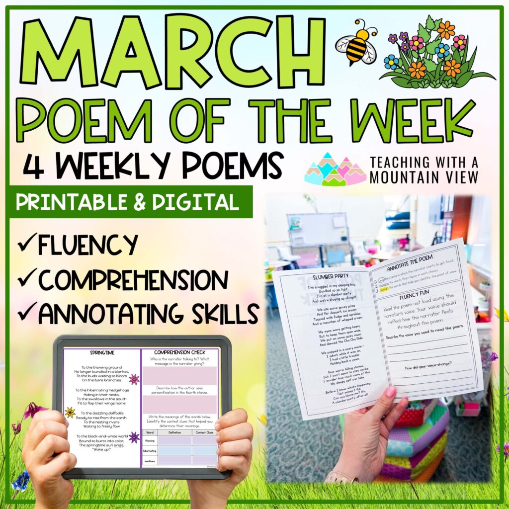 Poem of the Week Bundle | Fluency and Comprehension Using Poetry ...