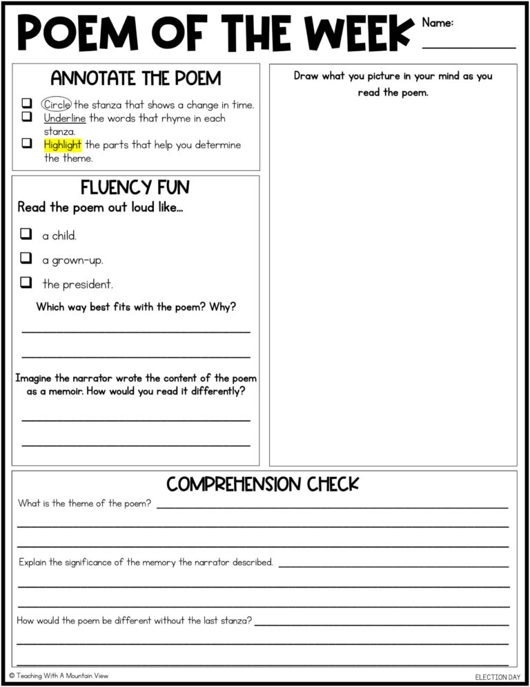 November Poem of the Week | Fluency and Comprehension - Teaching with a ...