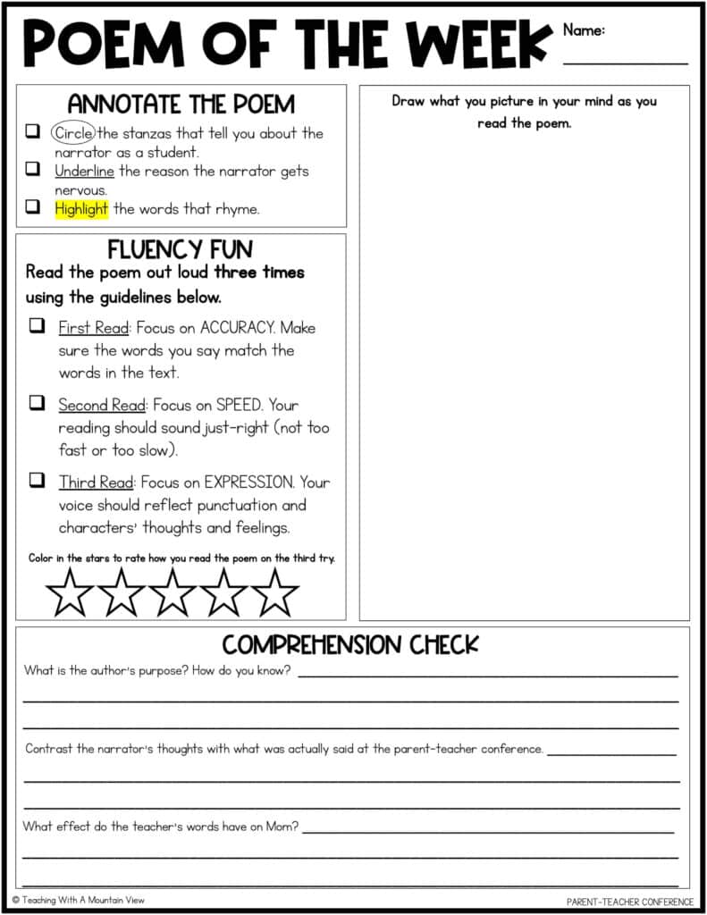 October Poem of the Week | Fluency and Comprehension - Teaching with a ...