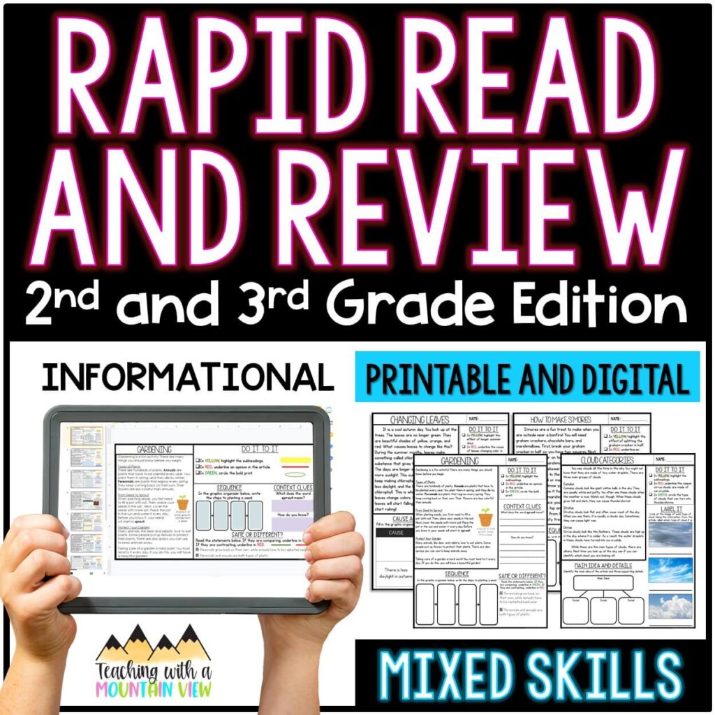Informational Text Comprehension Review | Mixed Skills - Teaching with ...