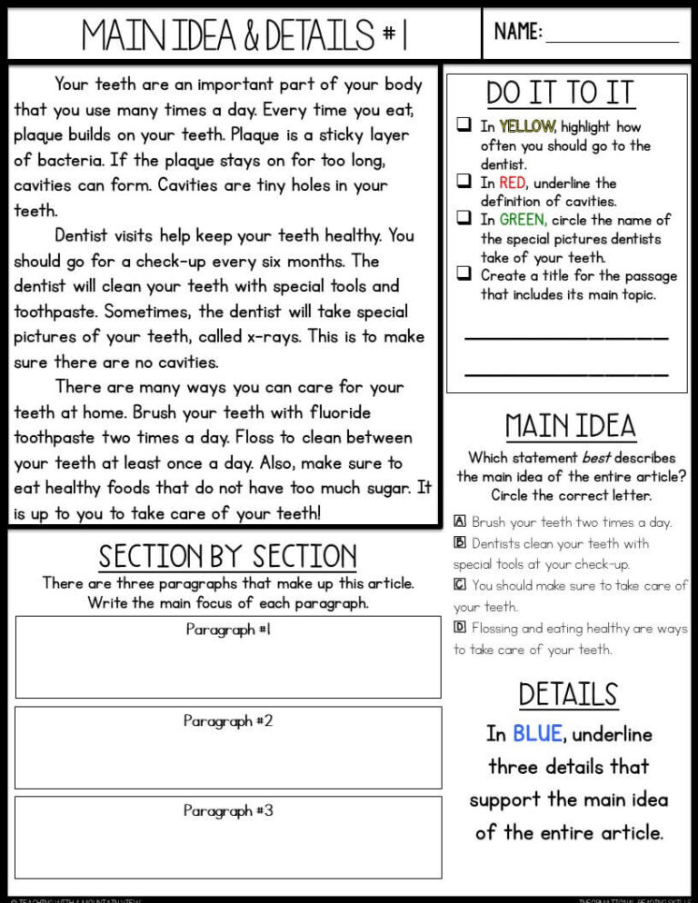 Informational Text Comprehension Review | Skills-Based - Teaching with ...