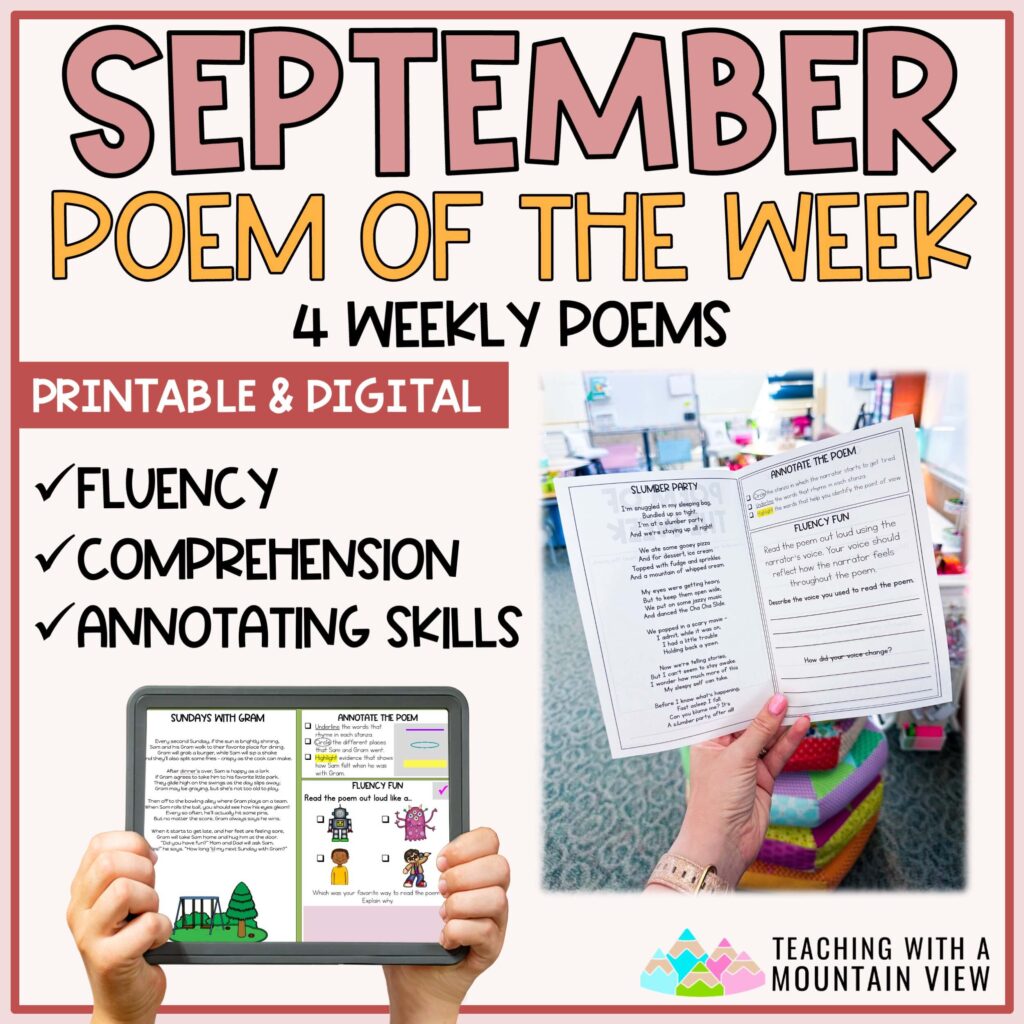 September Poem of the Week | Fluency and Comprehension - Teaching with ...