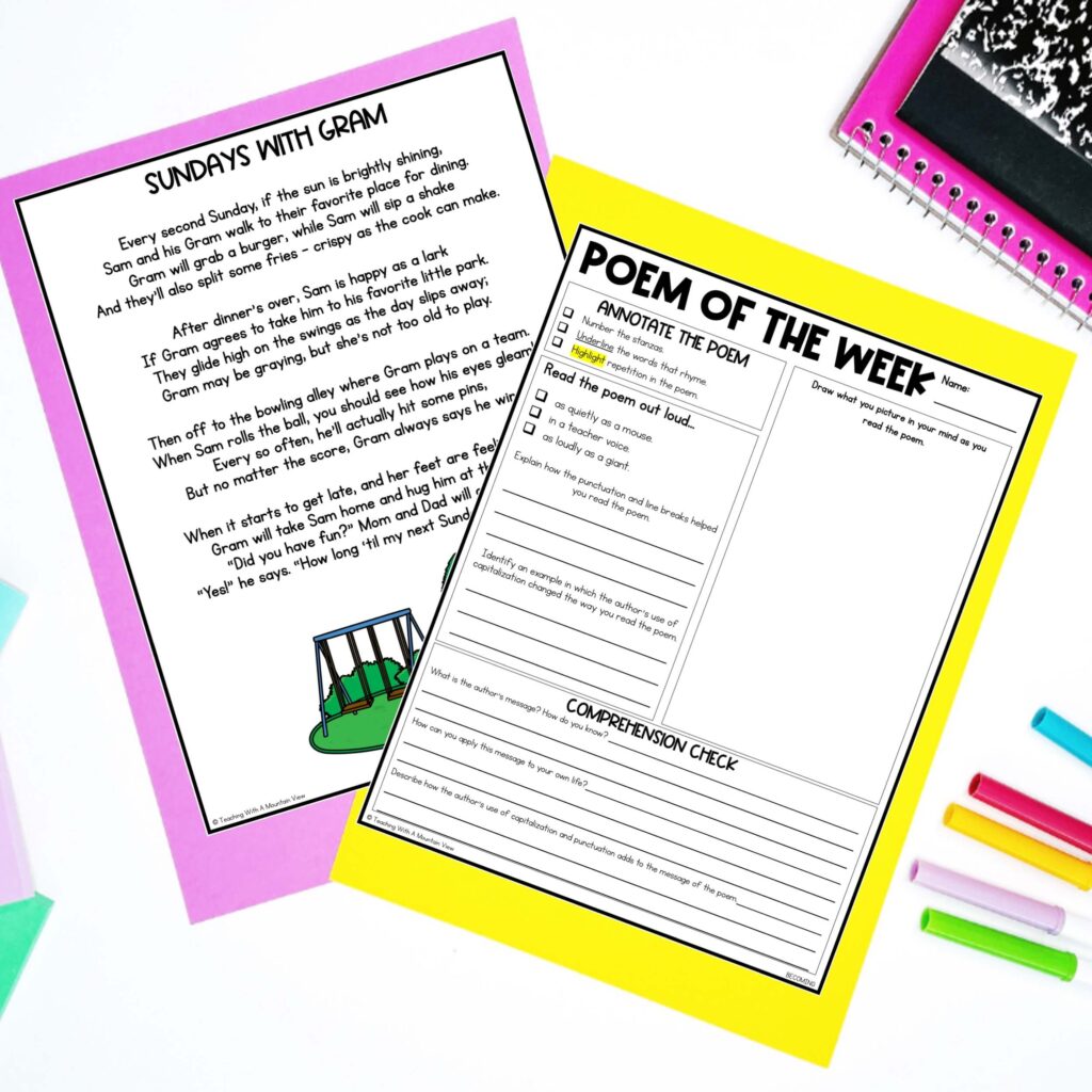 September Poem of the Week | Fluency and Comprehension - Teaching with ...