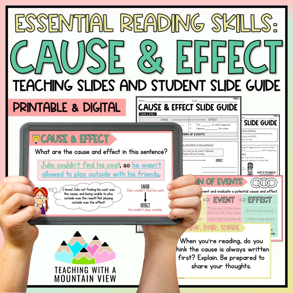 Cause and Effect Reading Lesson | Slideshow and Lessons - Teaching with a Mountain View