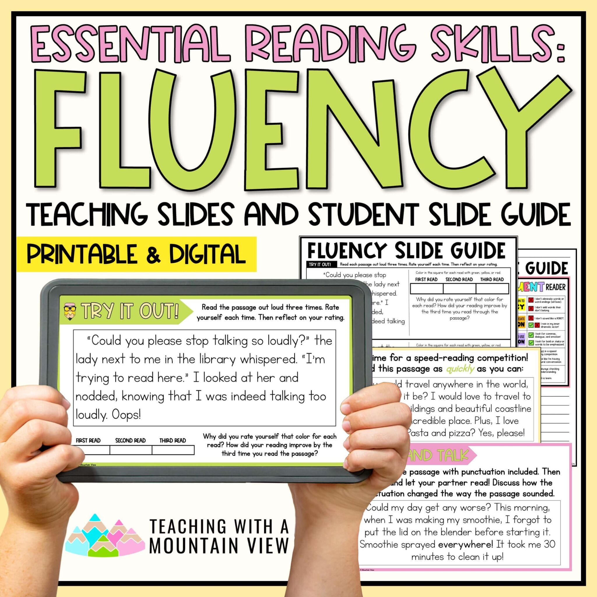 Fluency Reading Lesson | Slideshow and Lessons - Teaching with a Mountain View