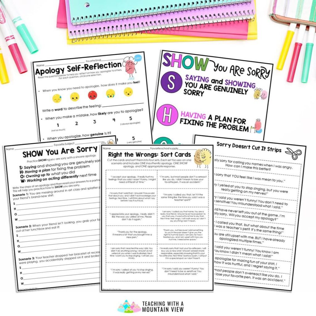 How to Apologize Lessons | SEL Activities | Picture Book Character ...